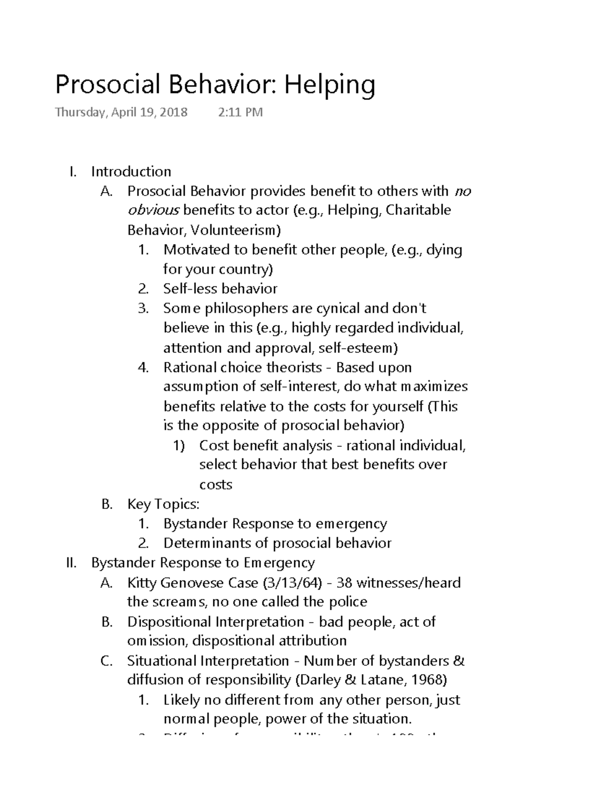 Prosocial Behavior Helping - Prosocial Behavior: Helping Thursday ...