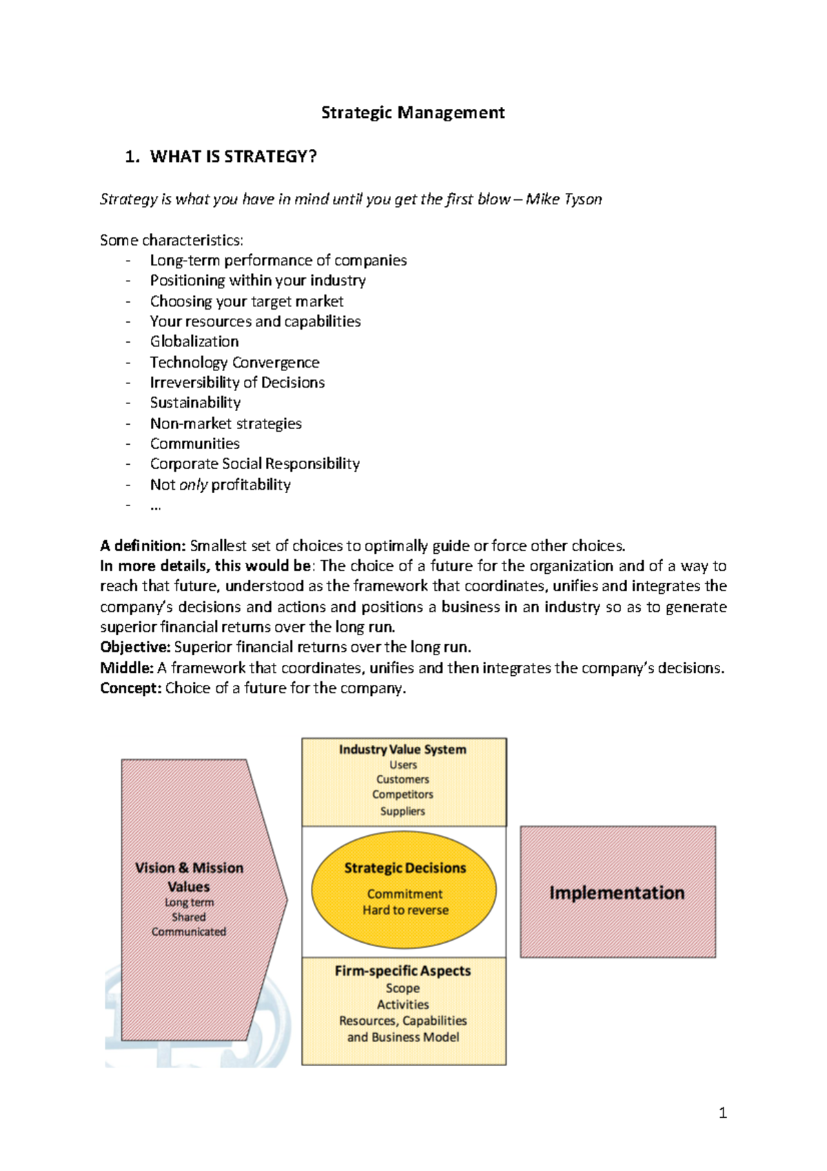 Strategic Management PDF - Strategic Management 1. WHAT IS STRATEGY ...