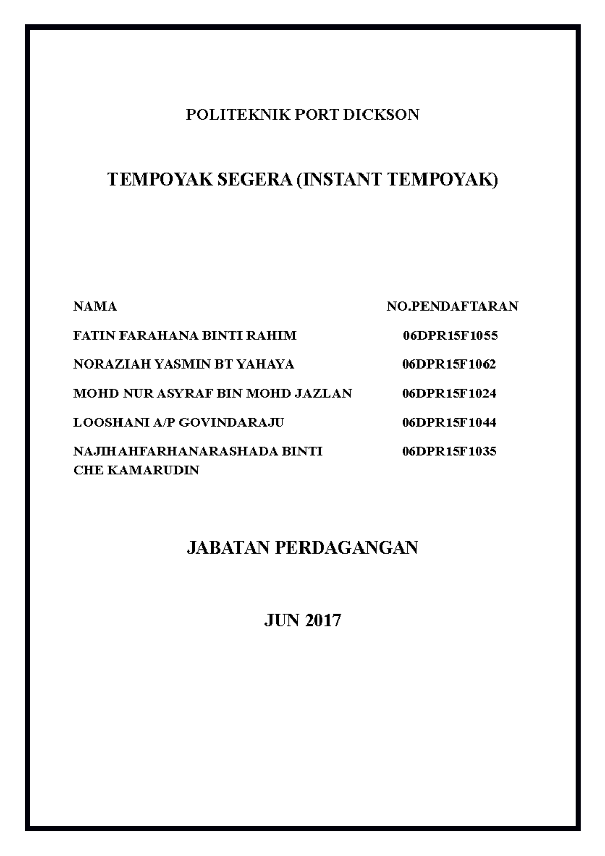 Projek Akhir Politeknik Port Dickson Mar - POLITEKNIK PORT DICKSON ...
