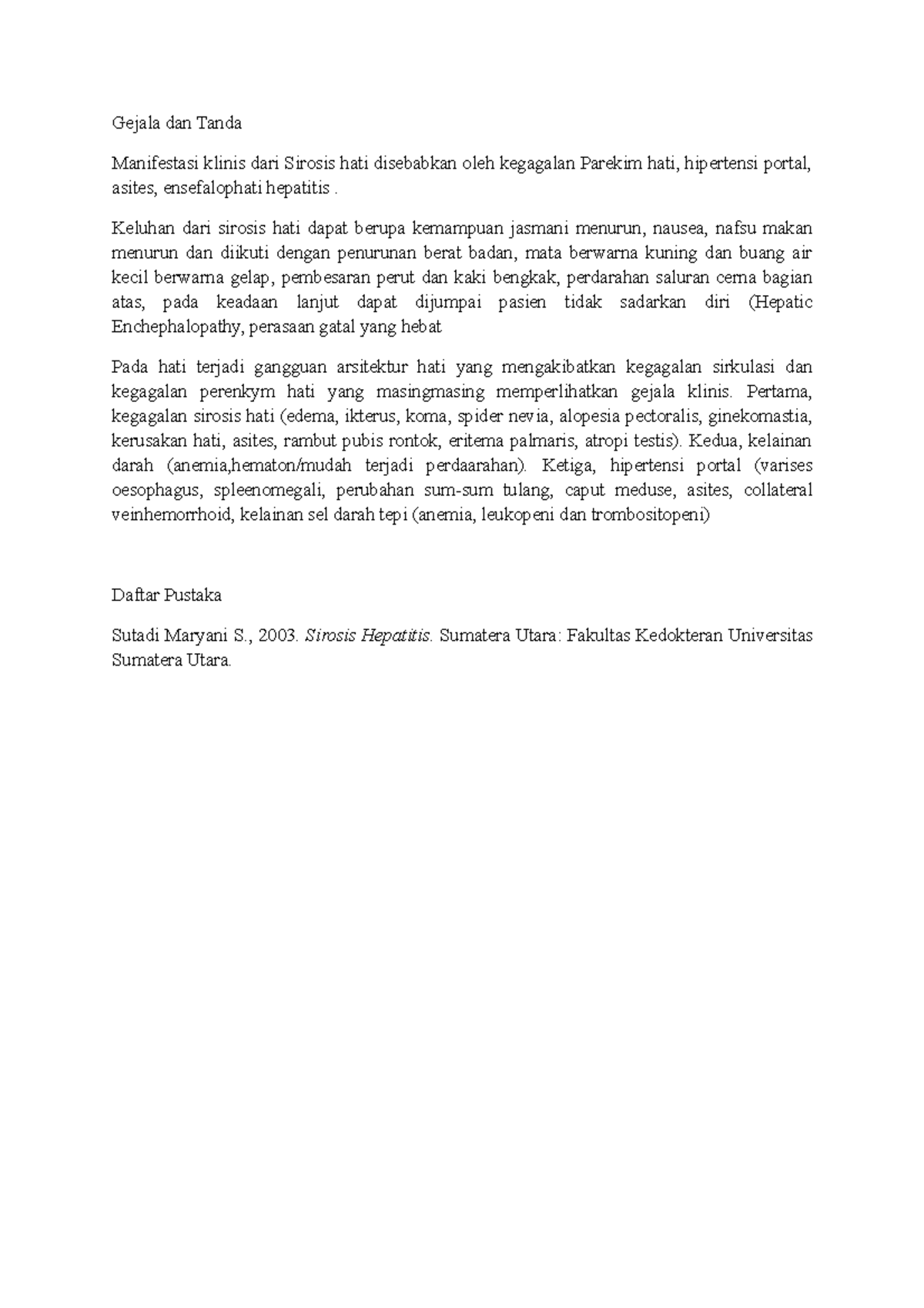 Gejala dan Tanda Sirosis - Gejala dan Tanda Manifestasi klinis dari ...