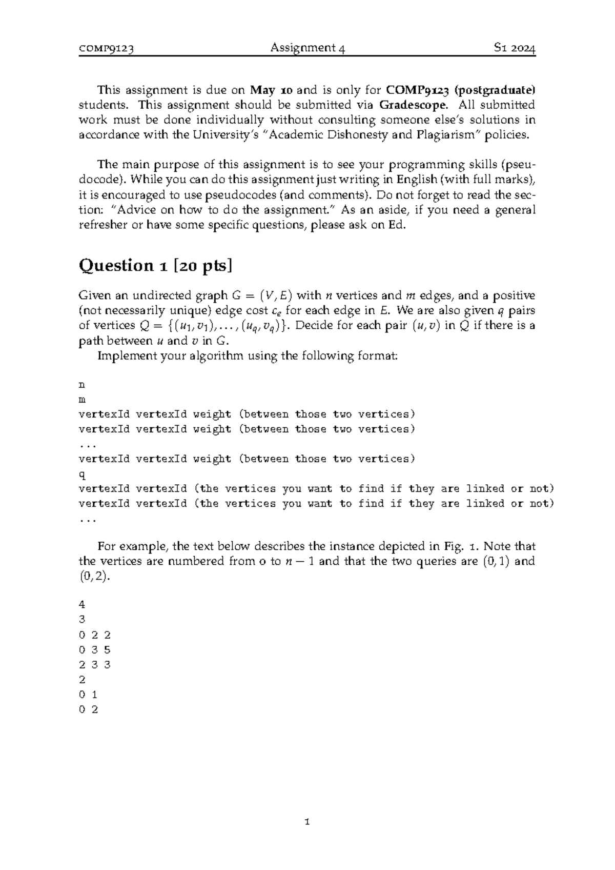 Assignment 4 - COMP9123 - This assignment is due on May 10 and is only for COMP 9123 ...