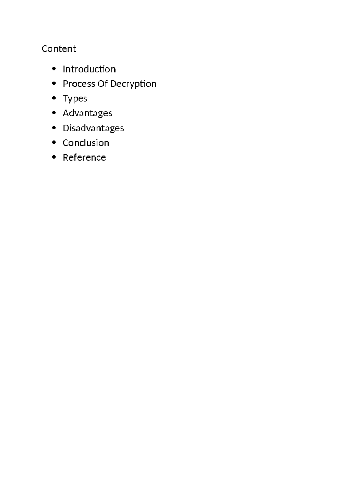 Decryption.nis.6th sem - Content Introduction Process Of Decryption ...