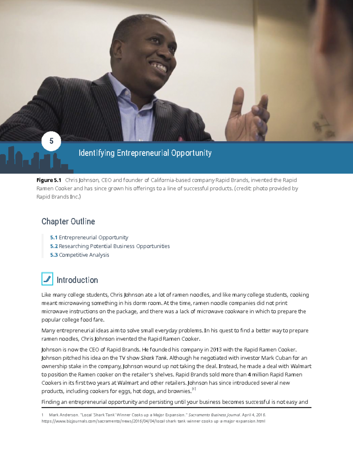 ENT120 - Chapter 5 - Chapter Outline 5 Entrepreneurial Opportunity 5 ...