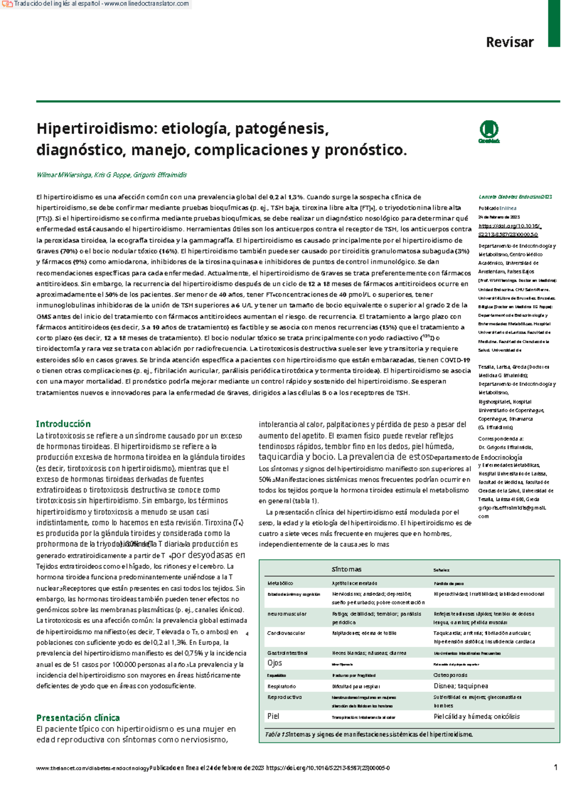 Hyperthyroidism (Lancet) - Revisar Hipertiroidismo: etiología ...