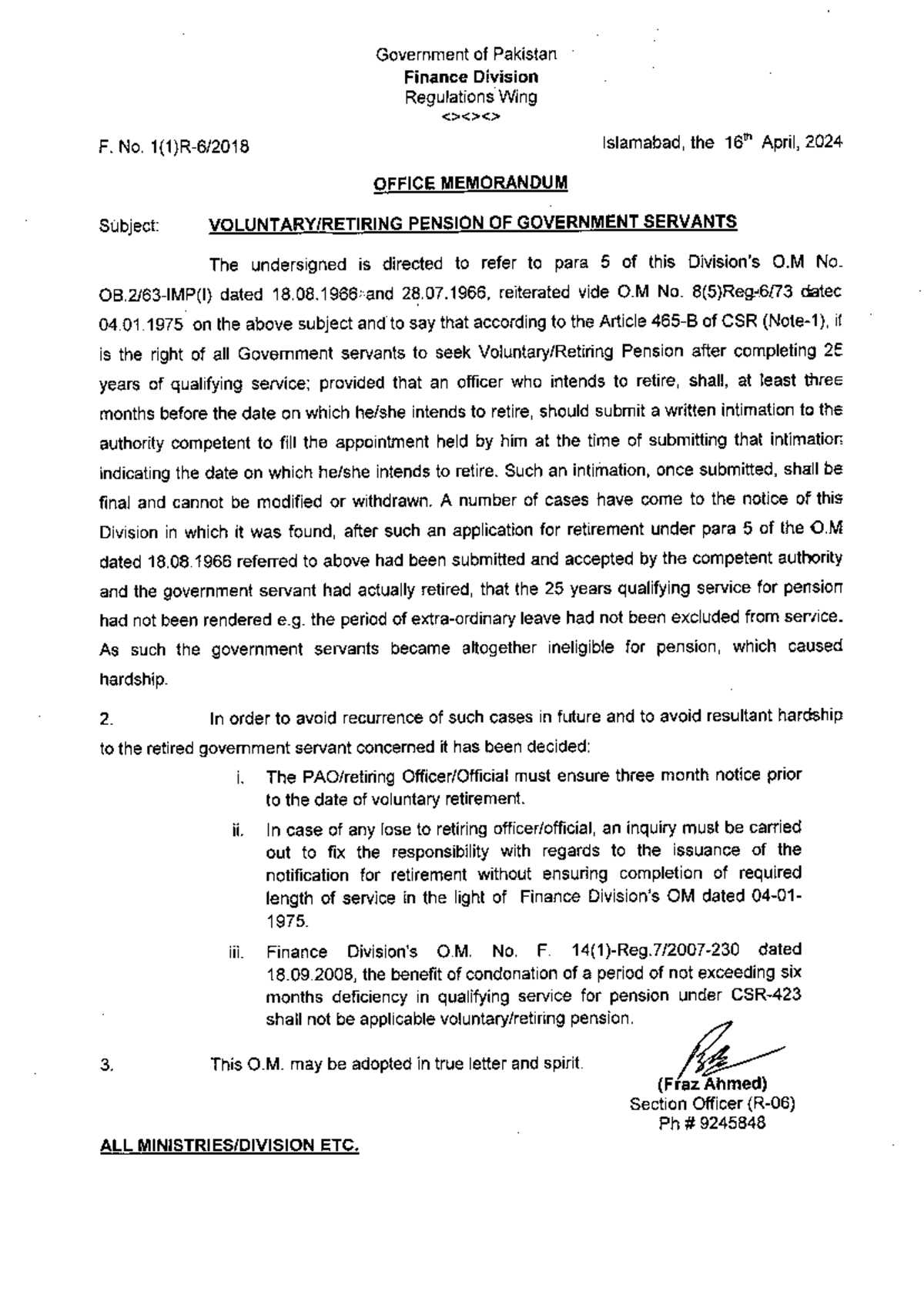 Circular 16042024 - Hdhdhdbd - Government of Pakistan Finance Division ...