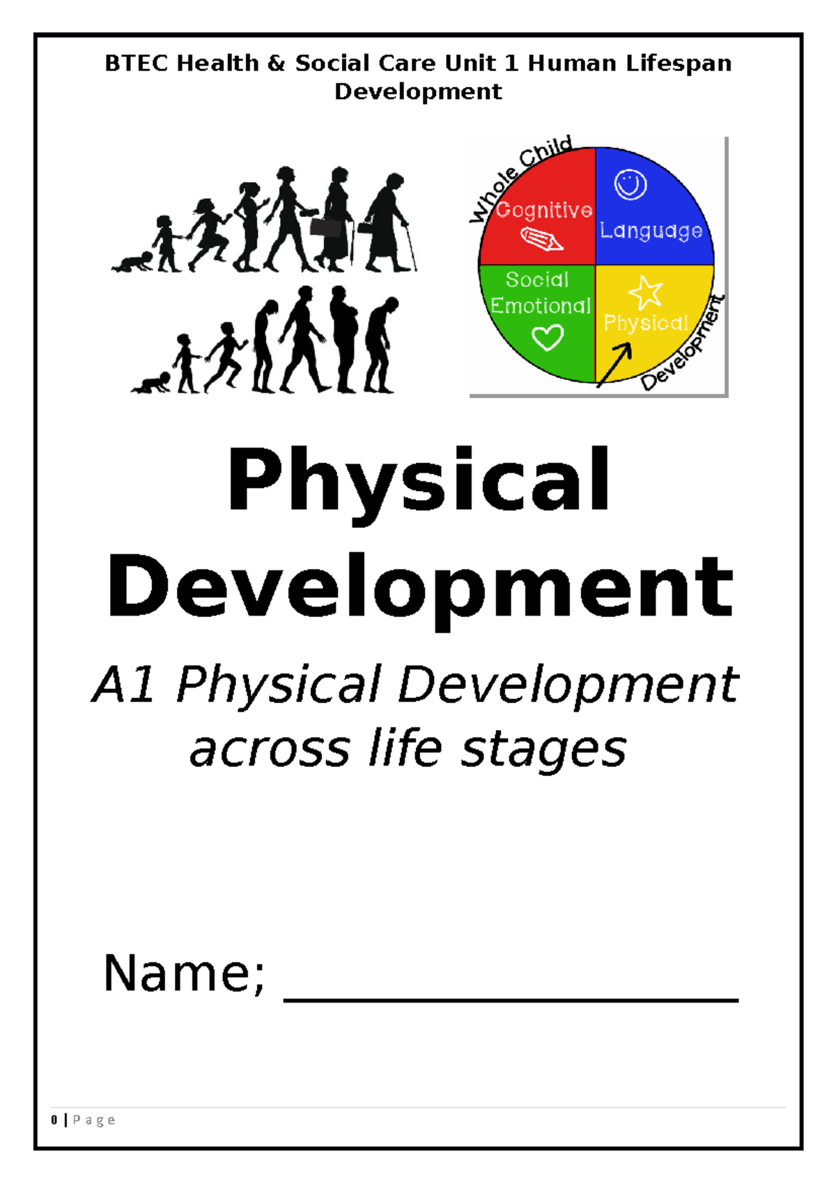 A1- physical development booklet copy - BTEC Health & Social Care Unit ...
