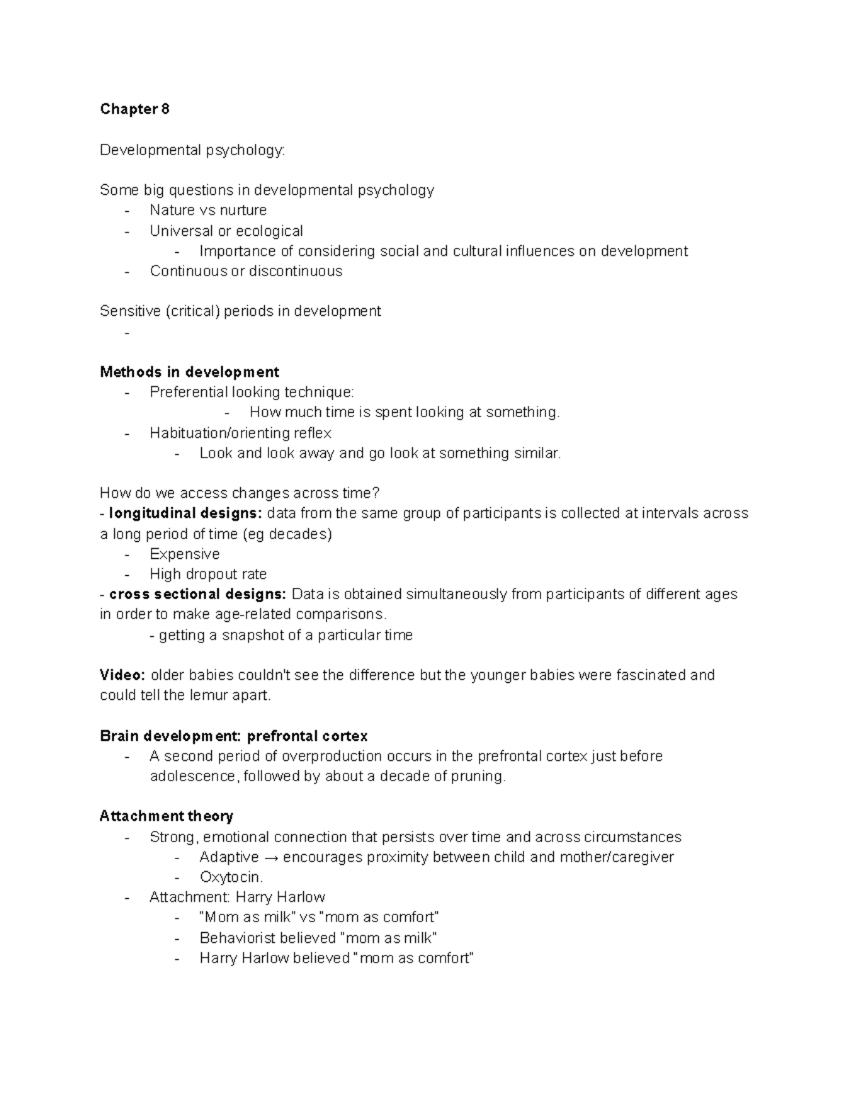 Psy100 module 3 - Chapter 8 Developmental psychology: Some big ...