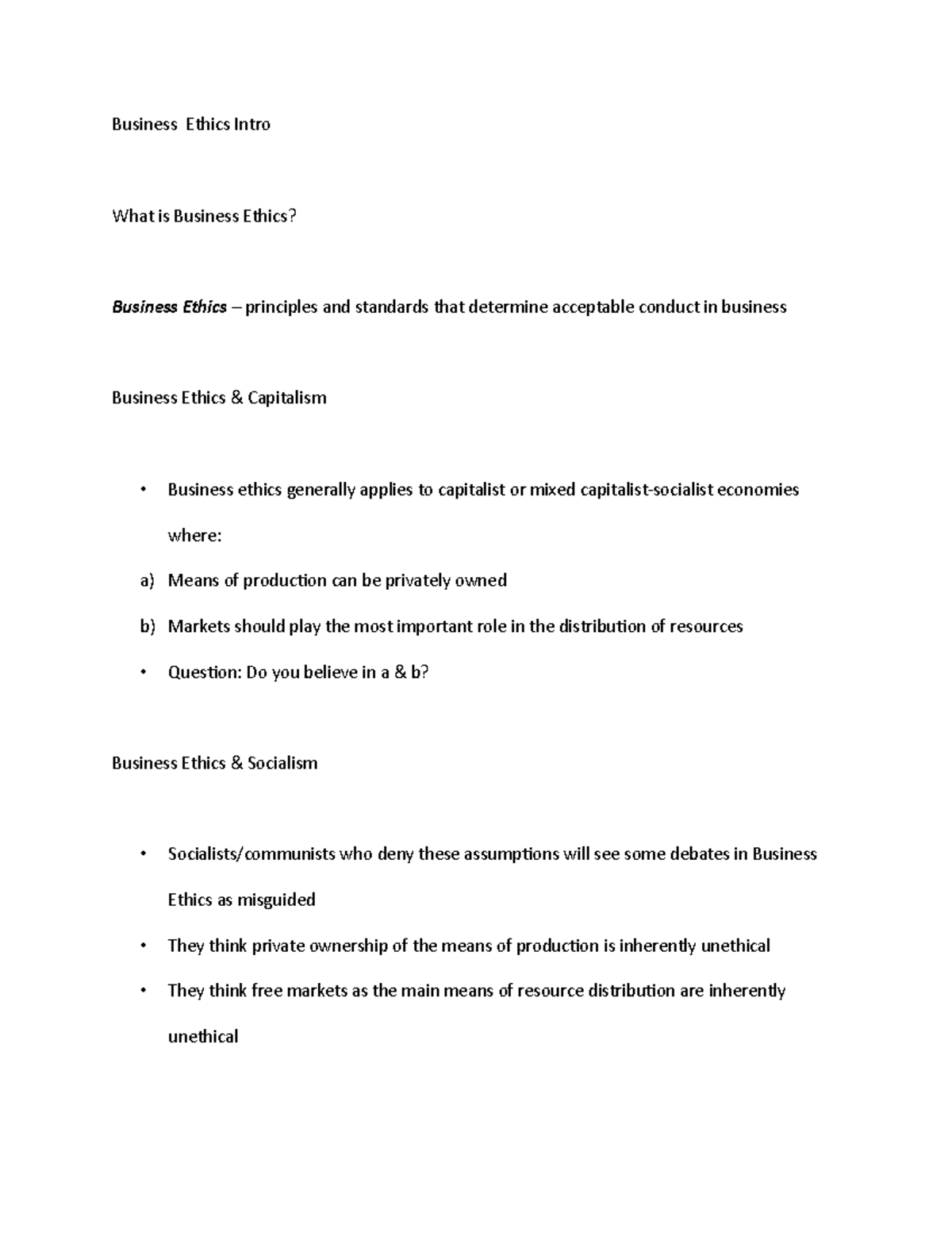 Business Ethics Intro - These lectures will help you ace the midterm ...