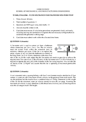ENGG2500 2018 Mid Sol - QUESTION 3 Force balance on surface A: Top: 𝗄𝗃2 𝗰 2 𝗅(2𝗅 + 1𝗅 2 1𝗅 ...