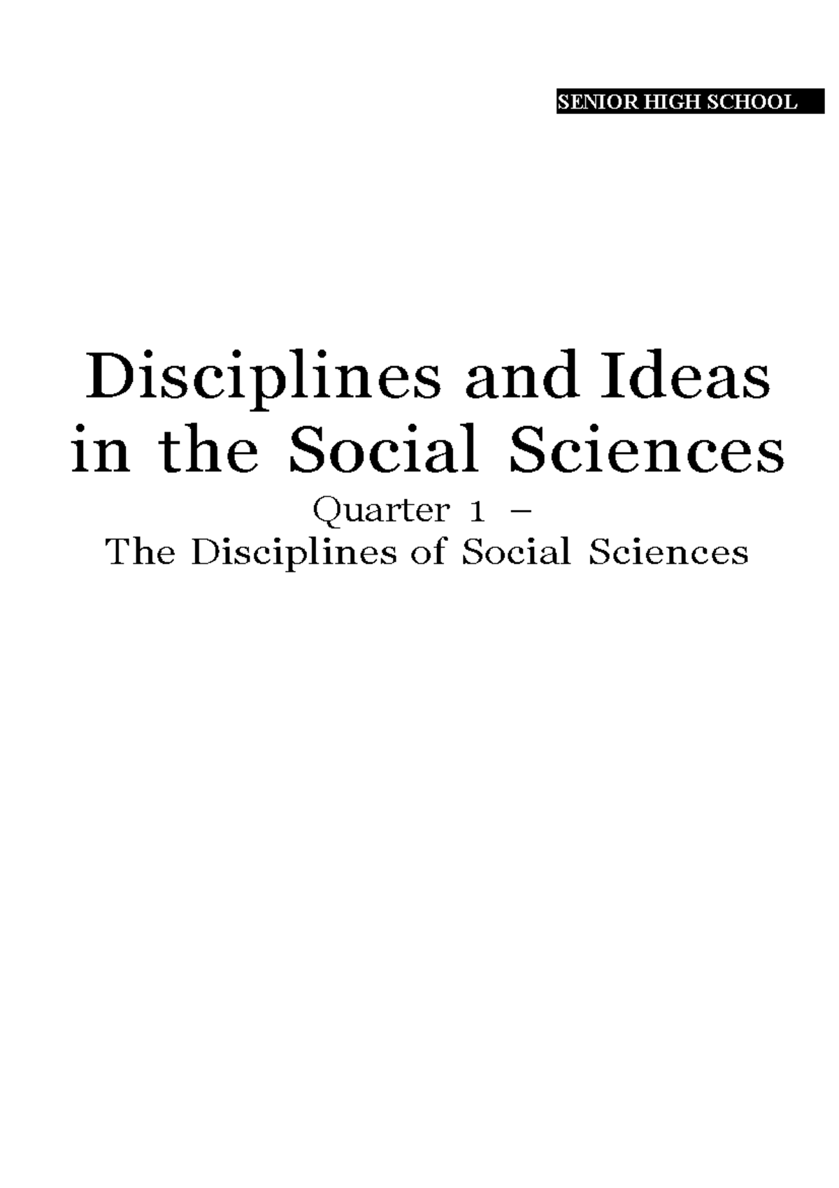 DISS Quarter 1 Week2 for student - 11 SENIOR HIGH SCHOOL Disciplines ...