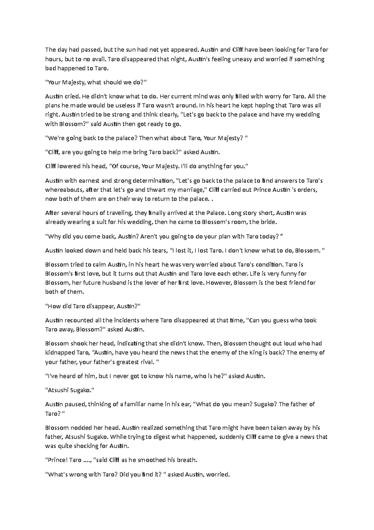 Short Story - Prose - The day had passed, but the sun had not yet ...