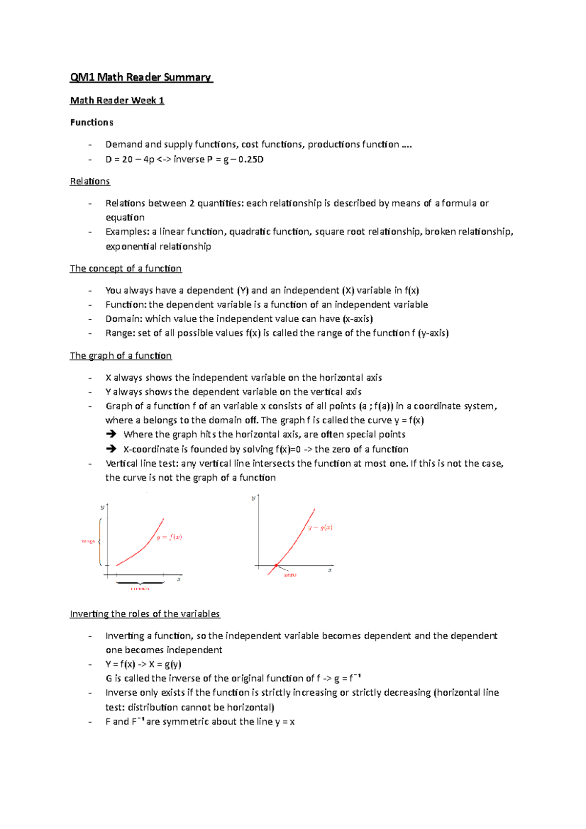 Complete MATH Summary - QM1 Math Reader Summary Math Reader Week 1 ...