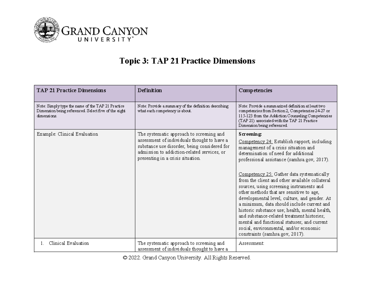 TAP 21 Finished - tap 21 - Topic 3: TAP 21 Practice Dimensions TAP 21 ...