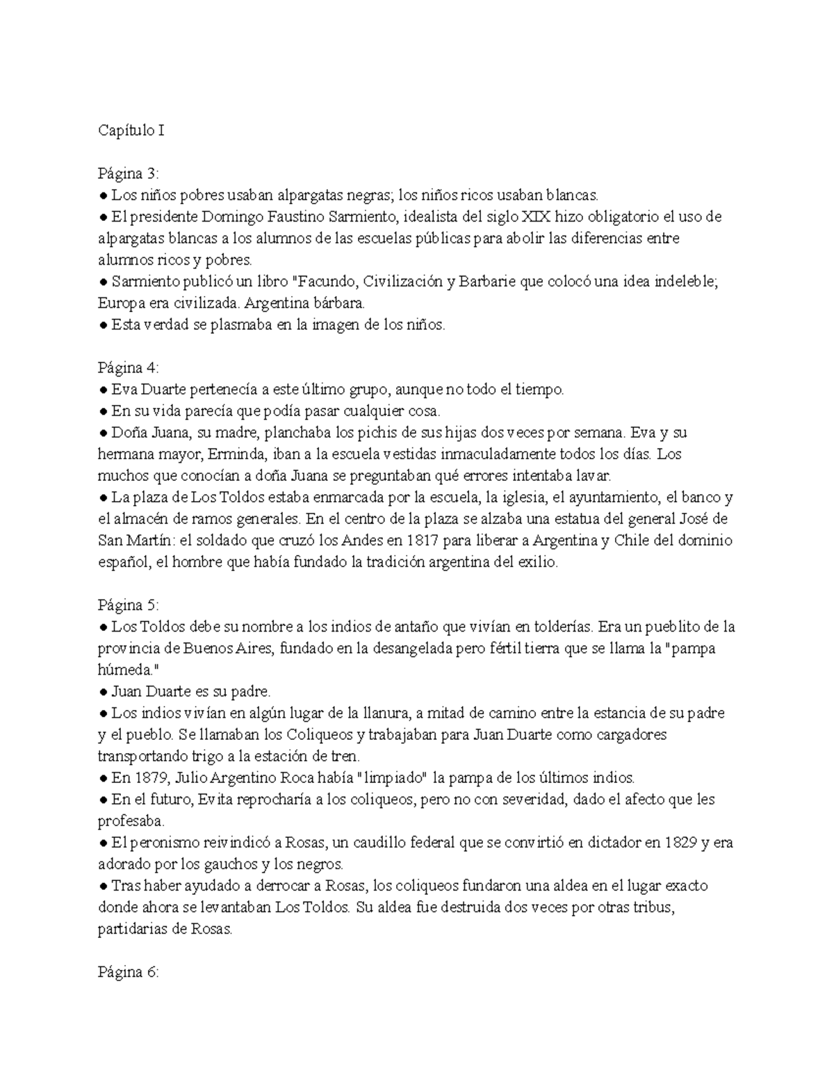 Eva Peron Notes 1-27 - Capítulo I Página 3: Los niños pobres usaban ...