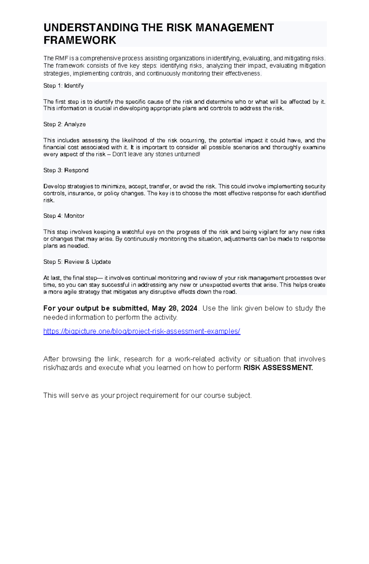 RISK- Management- Framework - UNDERSTANDING THE RISK MANAGEMENT ...