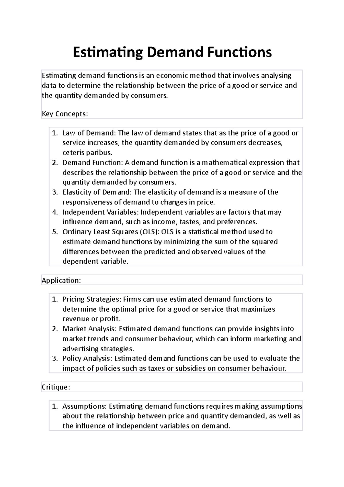 Estimating Demand Functions - Estimating Demand Functions Estimating ...