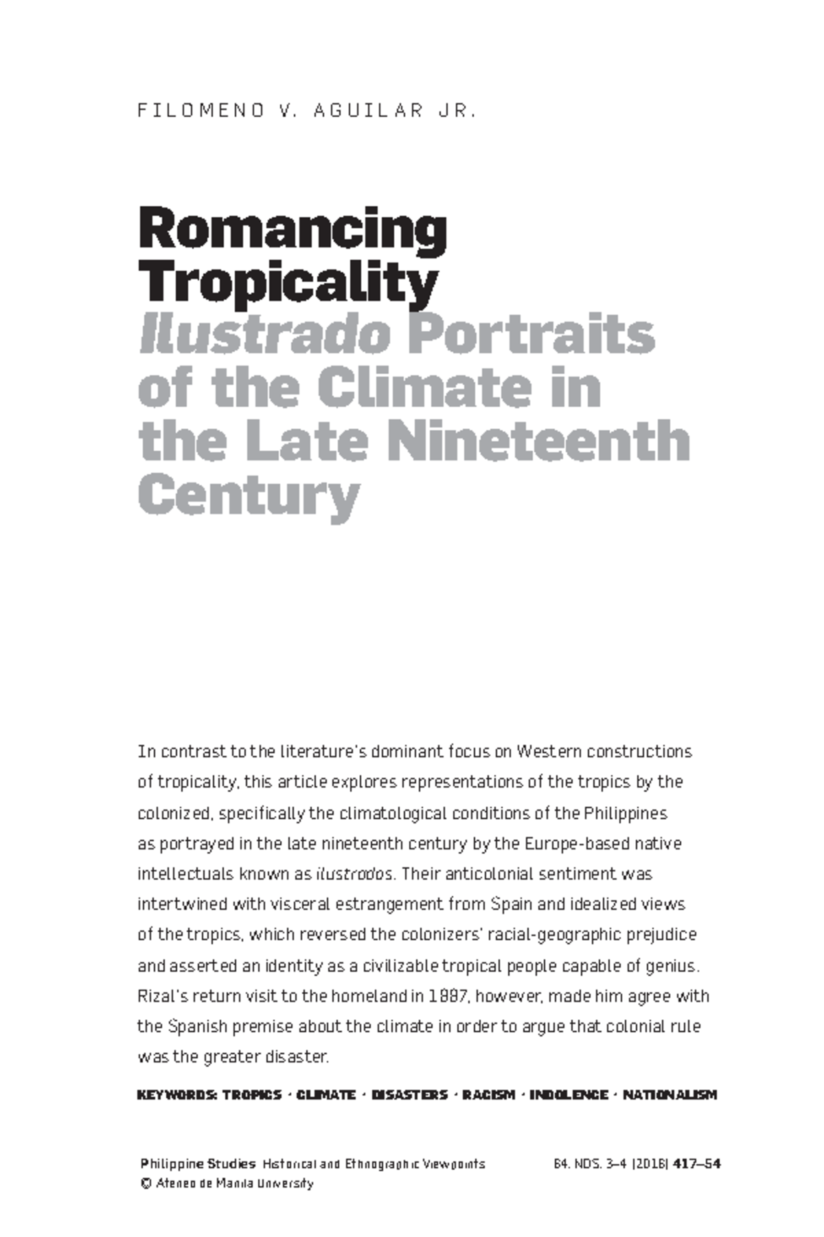 Romancing Tropicality Ilustrado Portrait - Philippine Studies ...