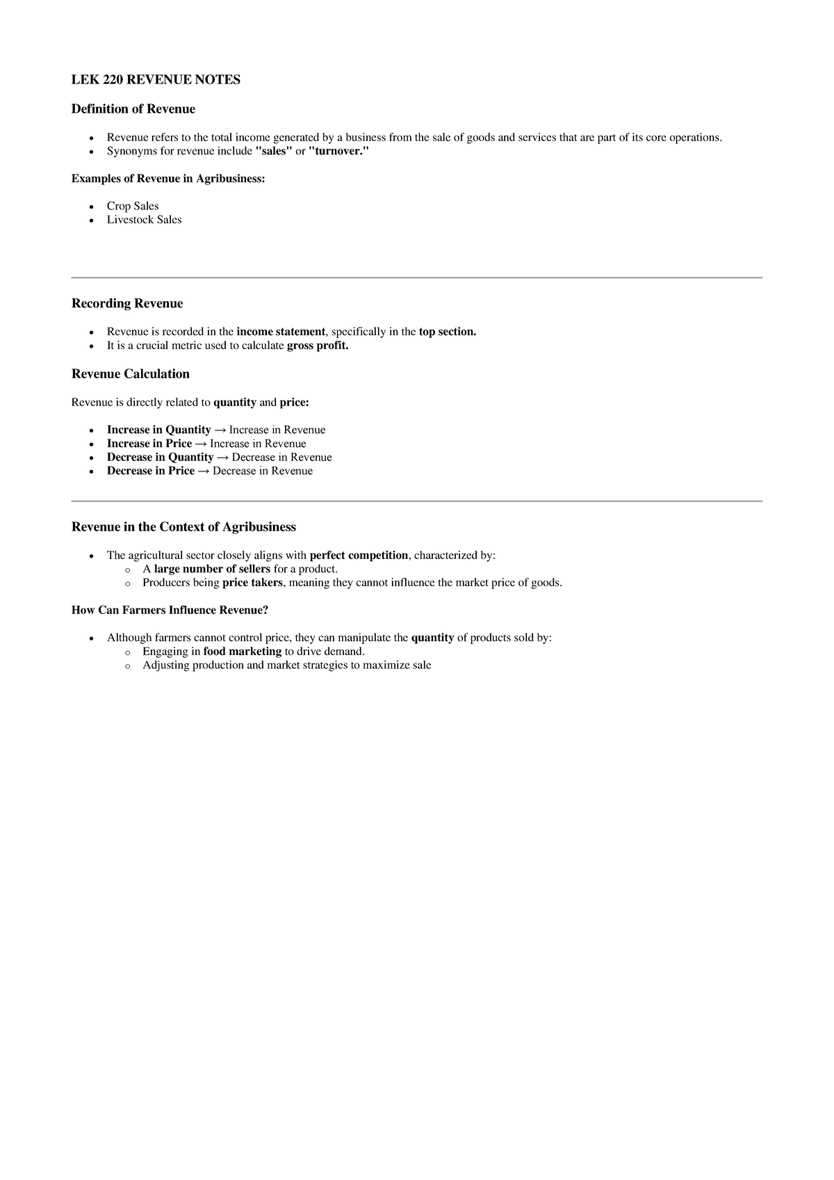 LEK 220 Revenue Notes - LEK 220 REVENUE NOTES Definition of Revenue ...
