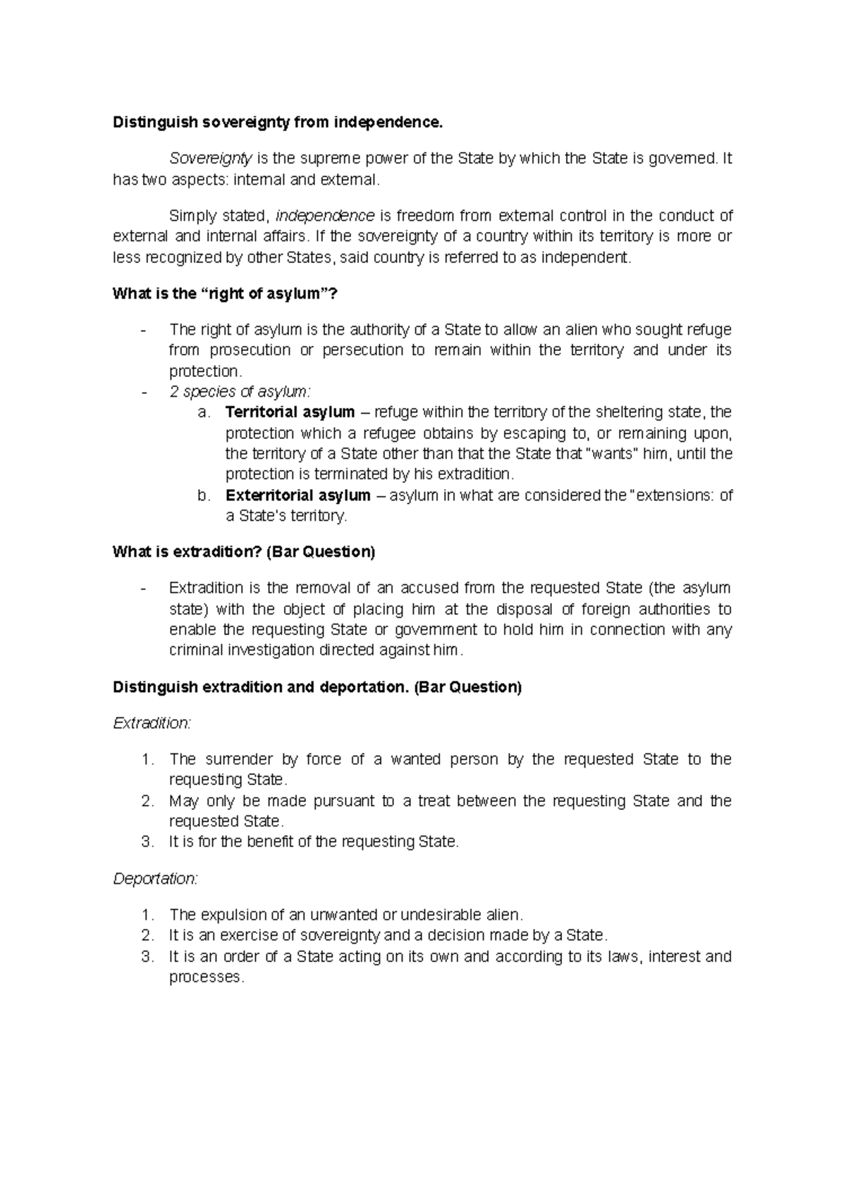 Distinguish sovereignty from independence - Sovereignty is the supreme ...