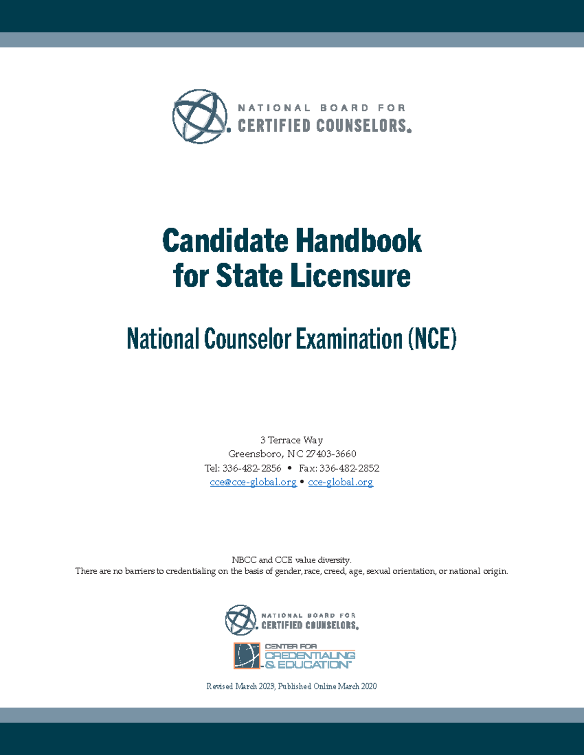 Nce - Notes in addiction counseling - Candidate Handbook for State ...