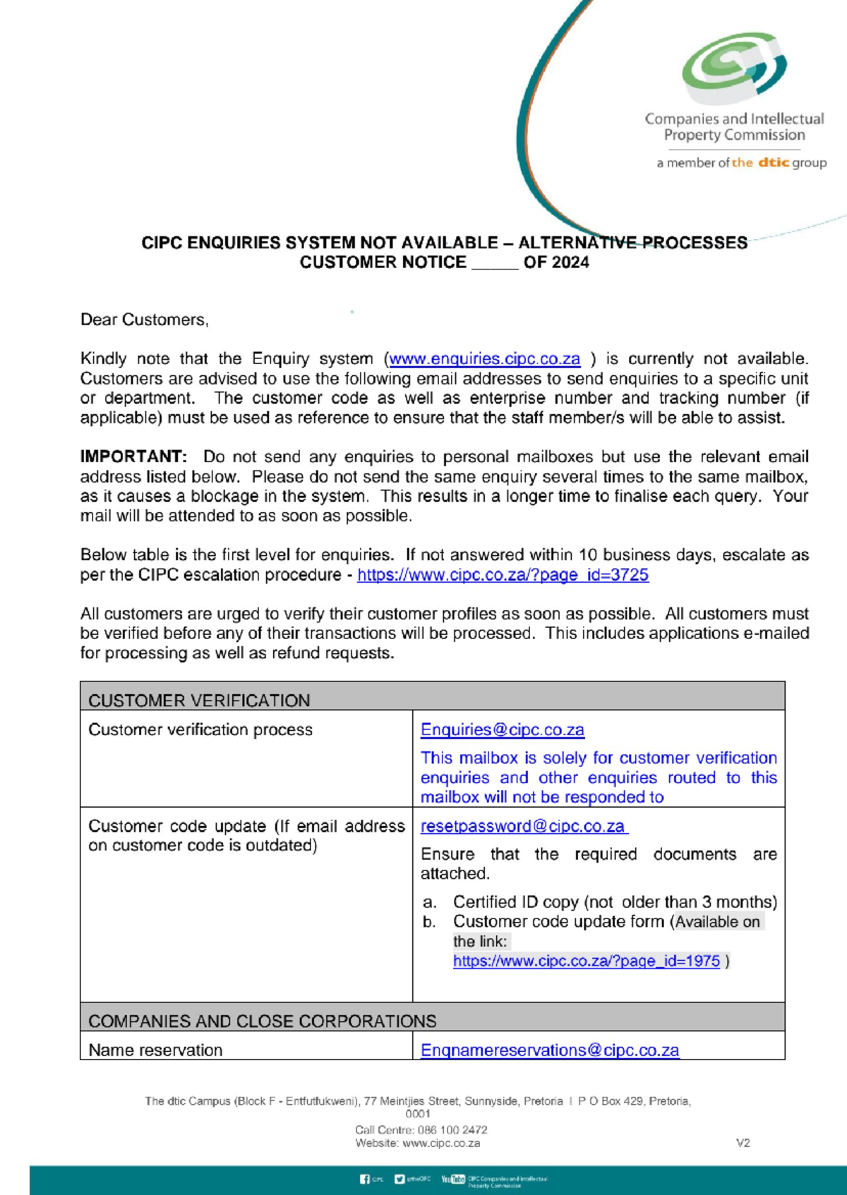 CIPC Enquiries Details - CRL41Y0 - Studocu