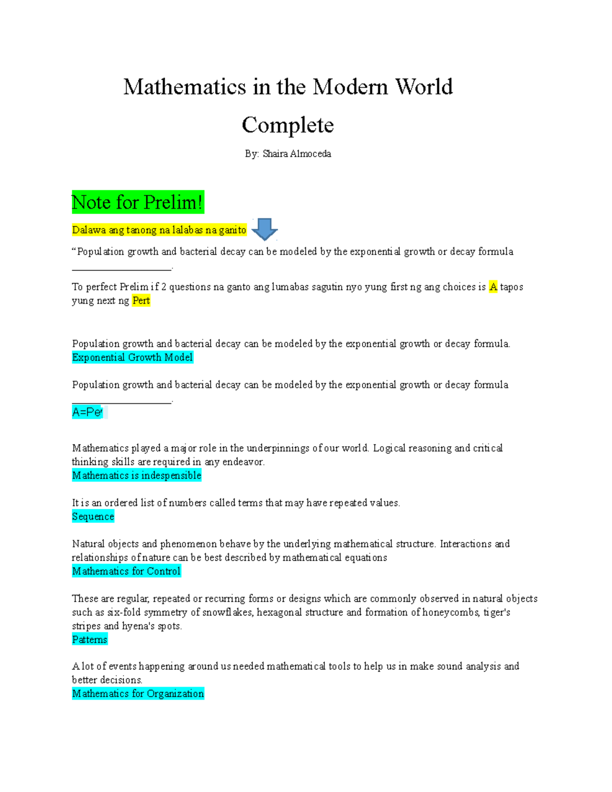 Mathematics in the Modern World Source - Mathematics in the Modern ...