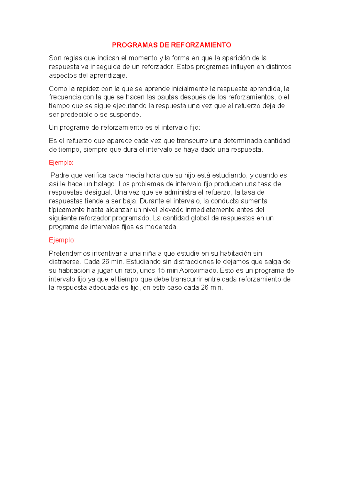Intervalo fijo - PROGRAMAS DE REFORZAMIENTO Son reglas que indican el ...