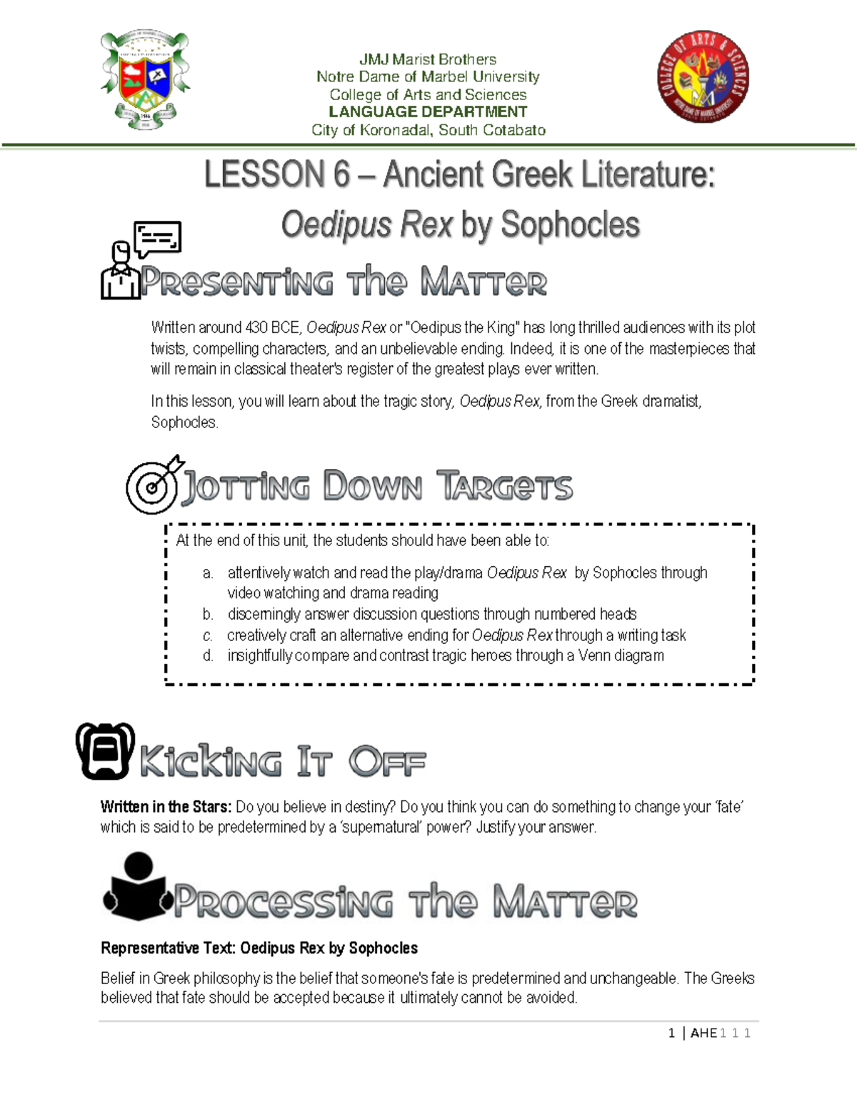 Great+Books+Module+Lesson+6 - Notre Dame of Marbel University College ...