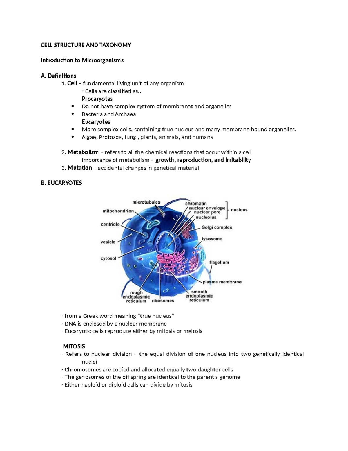 03-Cell-Structure-and-Taxonomy - CELL STRUCTURE AND TAXONOMY Introduction to Microorganisms A ...