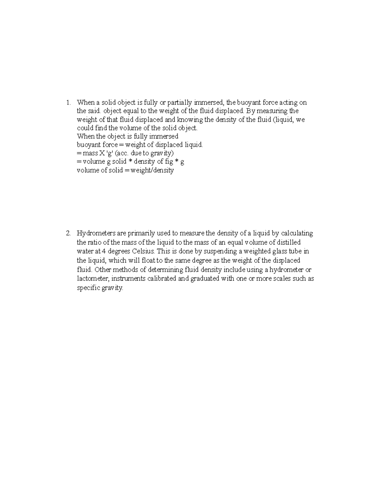 PHYS 2425 Exp 12 Prelab - aaaaa - When a solid object is fully or ...