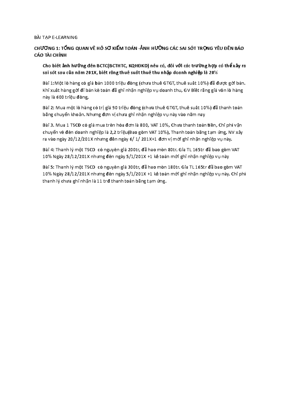 Bai Tap ELearning Chuong Chuong 1 - BÀI T P E-LEARNINGẬ CH ƯƠNG 1: T ỔNG QUAN VỀỀ HỒỀ S Ơ KI M ...