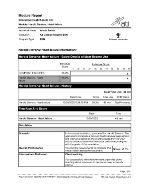 ATI Health Assess 2.0 David Rodriguez - Module Report Achieved ...