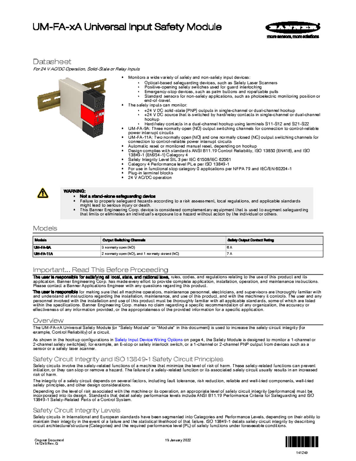 UM-FA - Control - Datasheet For 24 V AC/DC Operation, Solid-State or ...