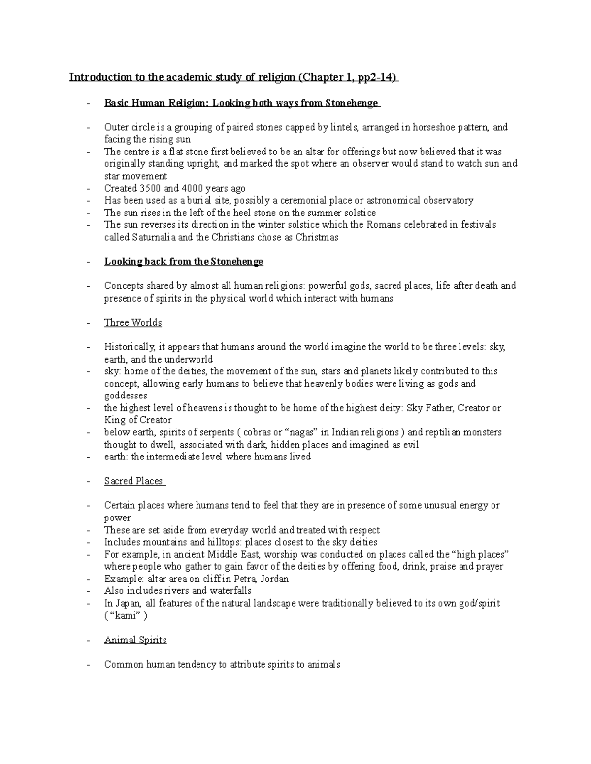 Introduction to the academic study of religion - Studocu