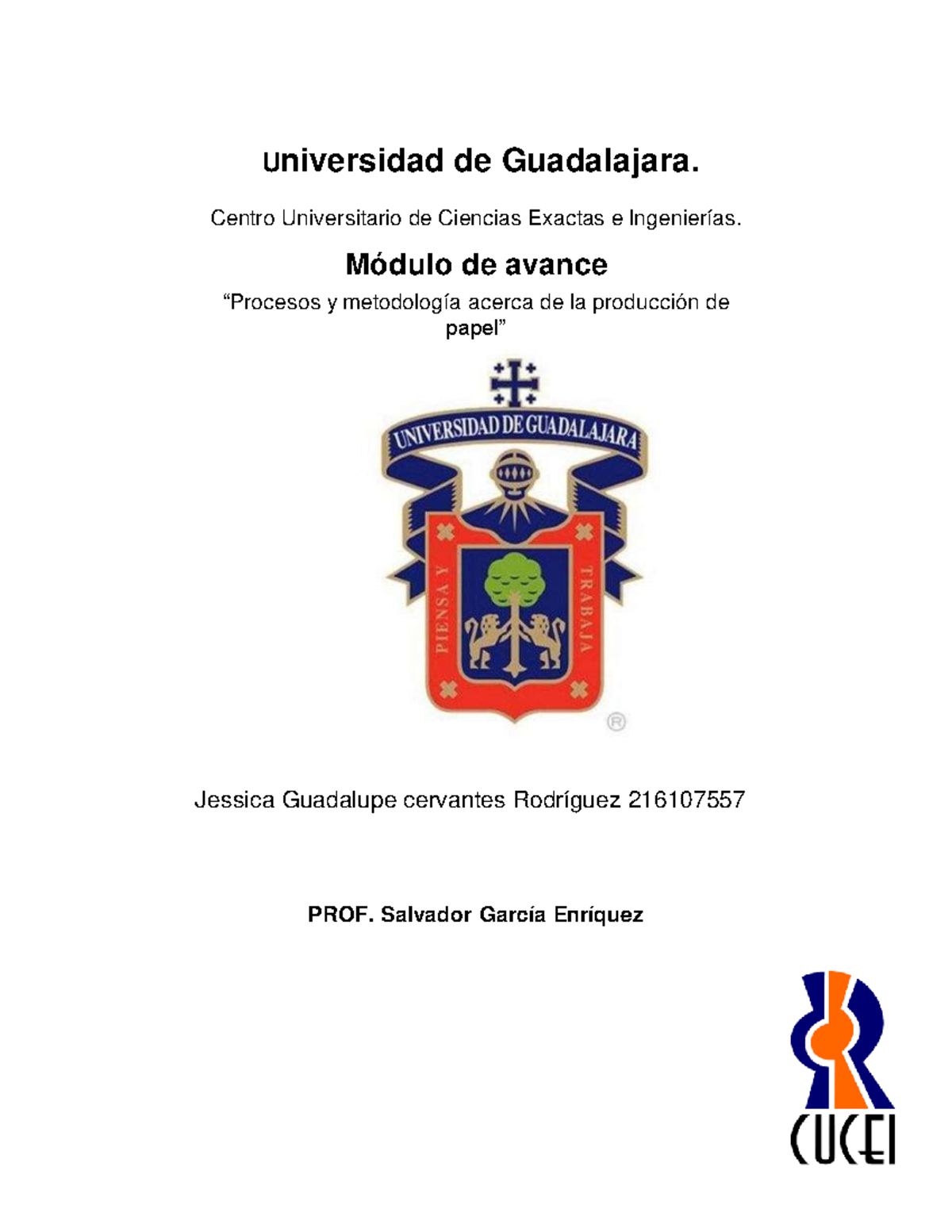 Modulo final - Universidad de Guadalajara. Centro Universitario de ...