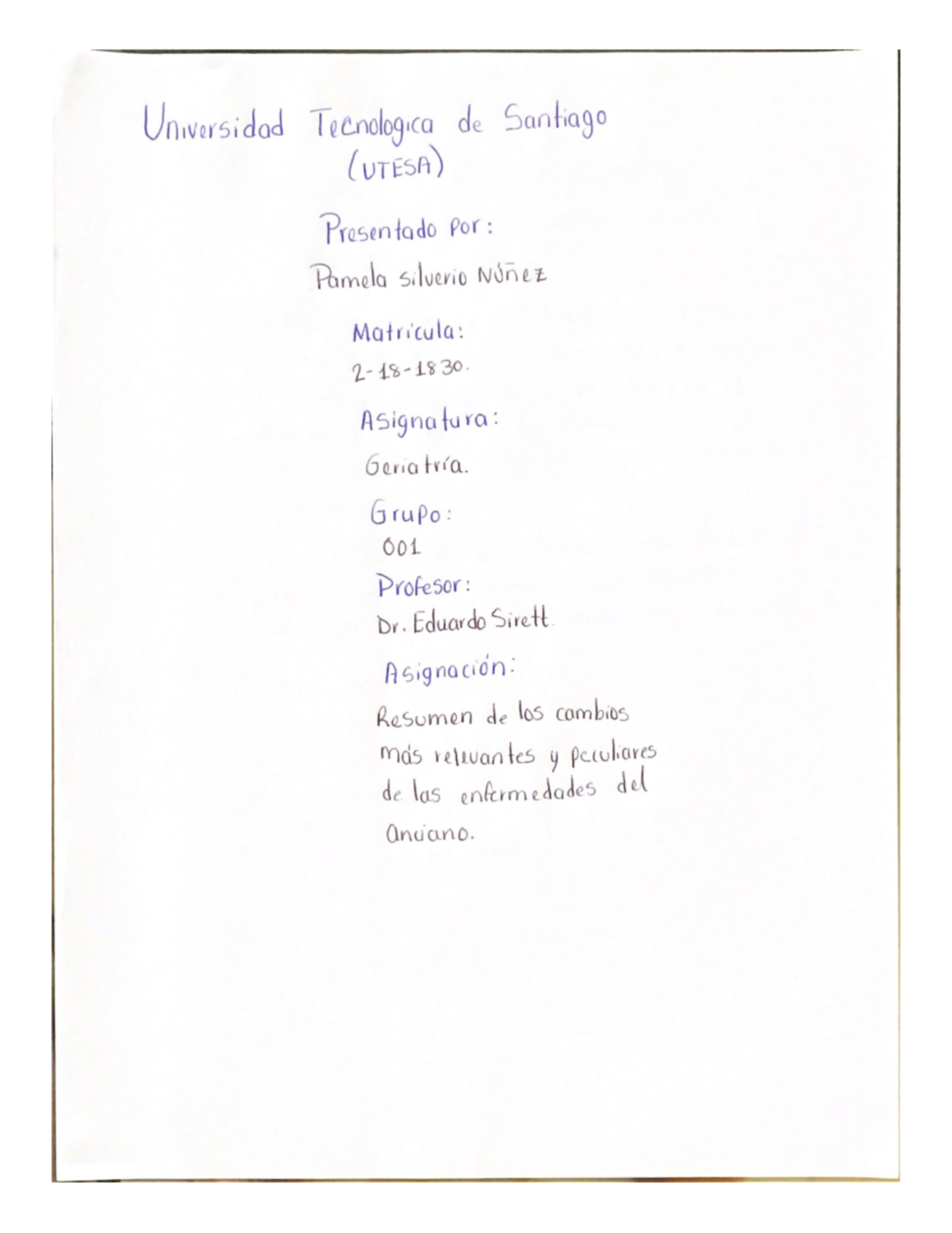( Utesa) geriatria - Universidad Tecnological de Santiago (UTESA ...