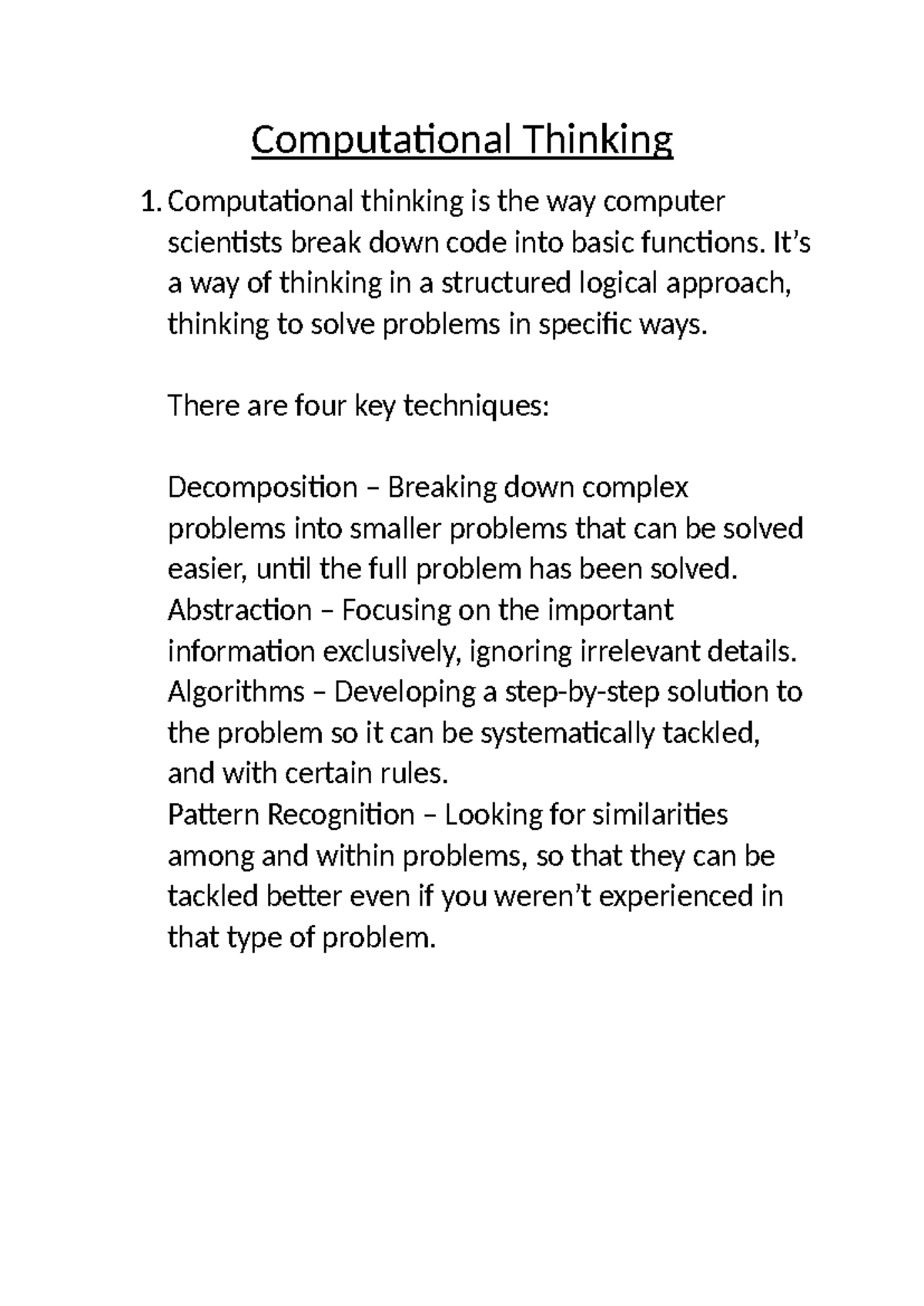 Computational Thinking - Computational thinking is the way computer scientists break down code ...