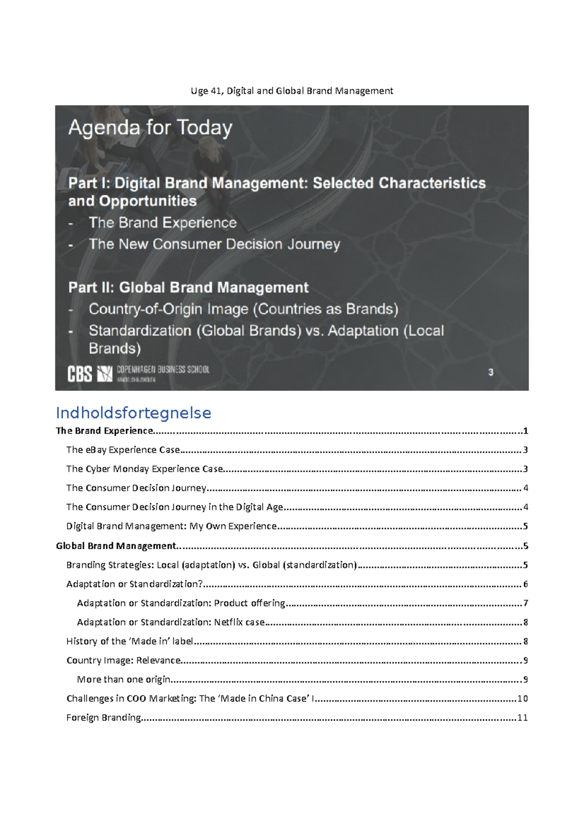 Uge 41, Digital and Global Brand Management - Uge 41, Digital and ...