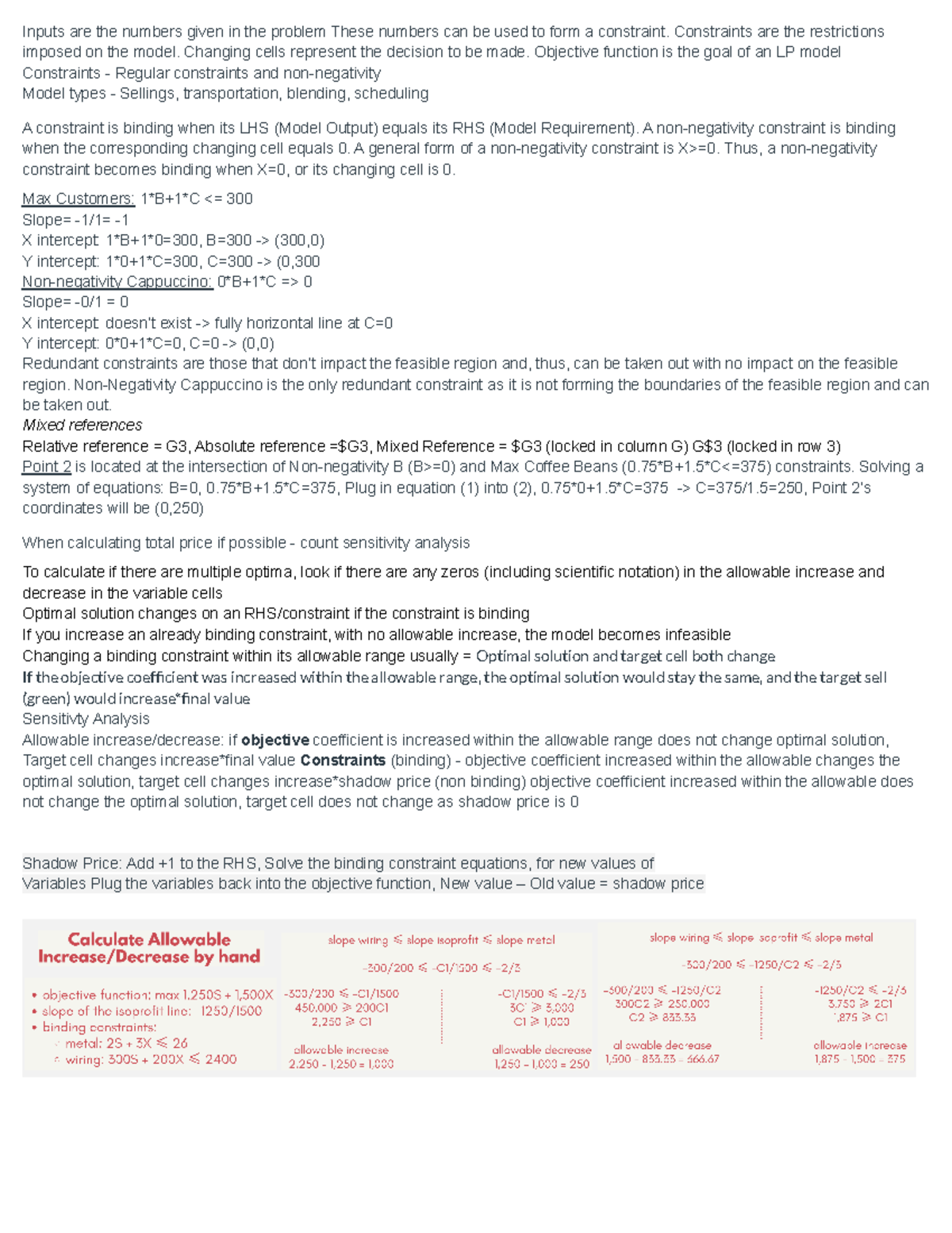 Cheat Sheet - Inputs are the numbers given in the problem These numbers ...