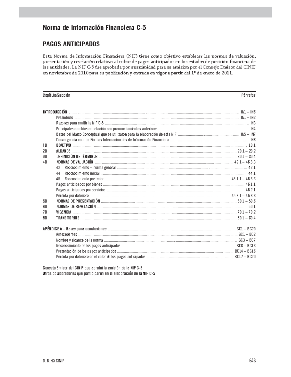 NIF C-5 (Ed.2020) (IMCP) - PAGOS ANTICIPADOS Esta Norma de Información ...