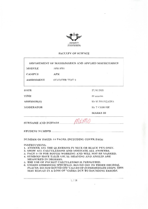 APM01A1 - UJ - Applied Mathematics 1A - Studocu