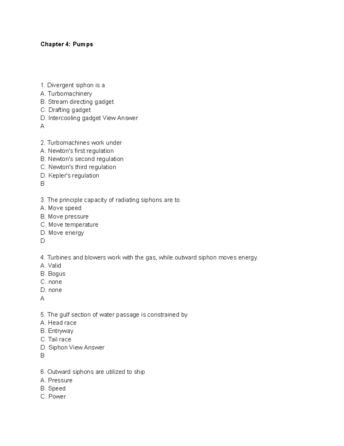 Chapter 4 Pumps - Here are some of my practice quizzes for Civil ...