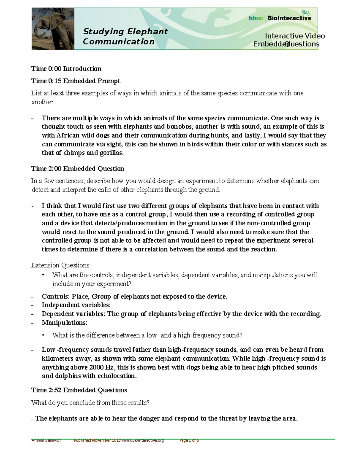 Module 3 Assignment Elephant Communication Embedded Questions ...