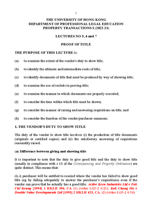 Proof of land title in HK – Roots of title (principles) - Proof of land ...
