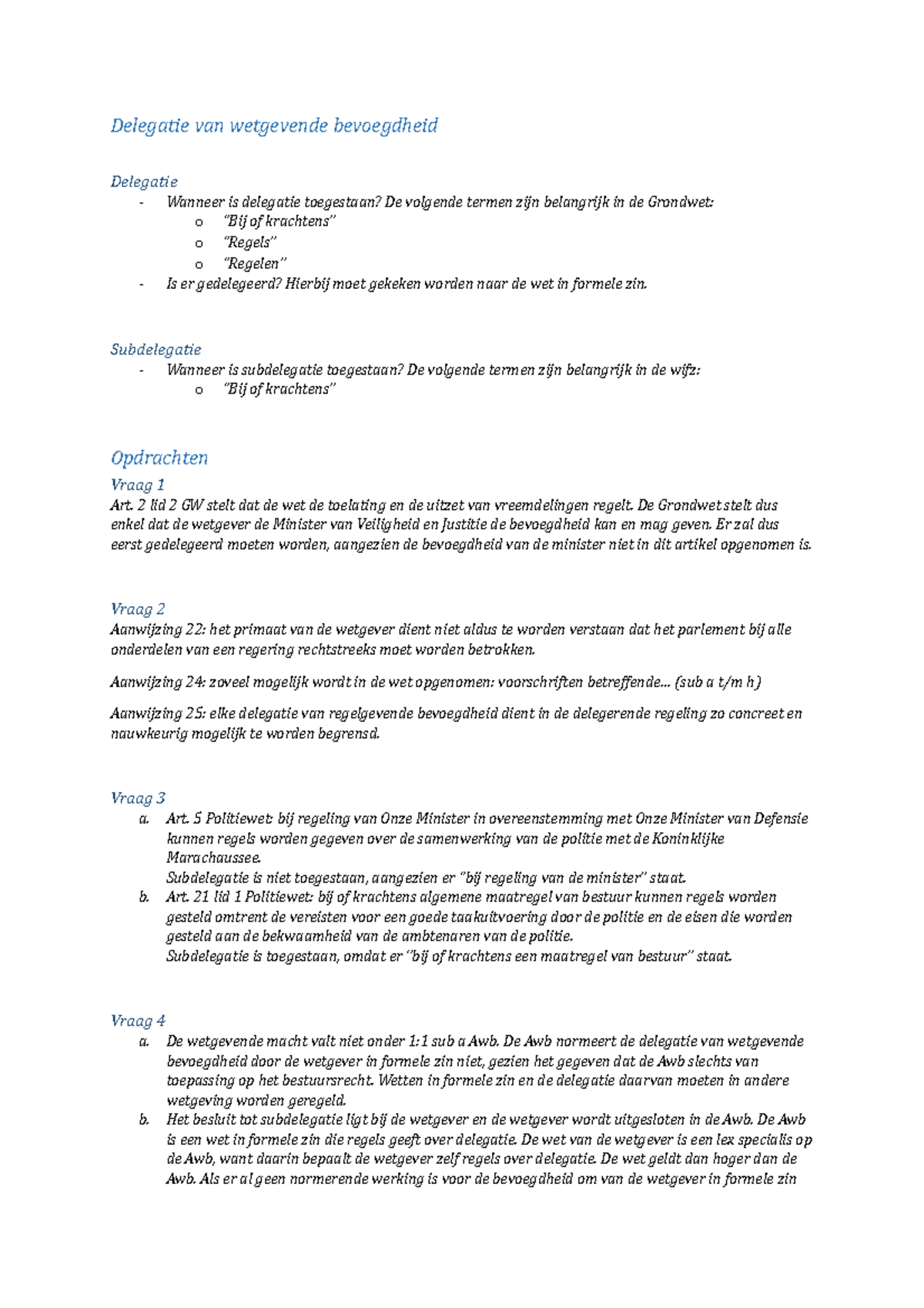5. Delegatie van wetgevende bevoegdheid - Delegatie van wetgevende ...