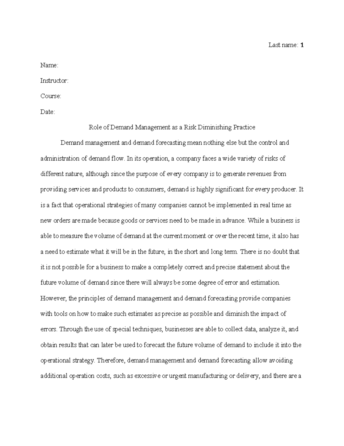 MLA 8th ed - Summary Philosophy of Education - Name: Instructor: Course ...