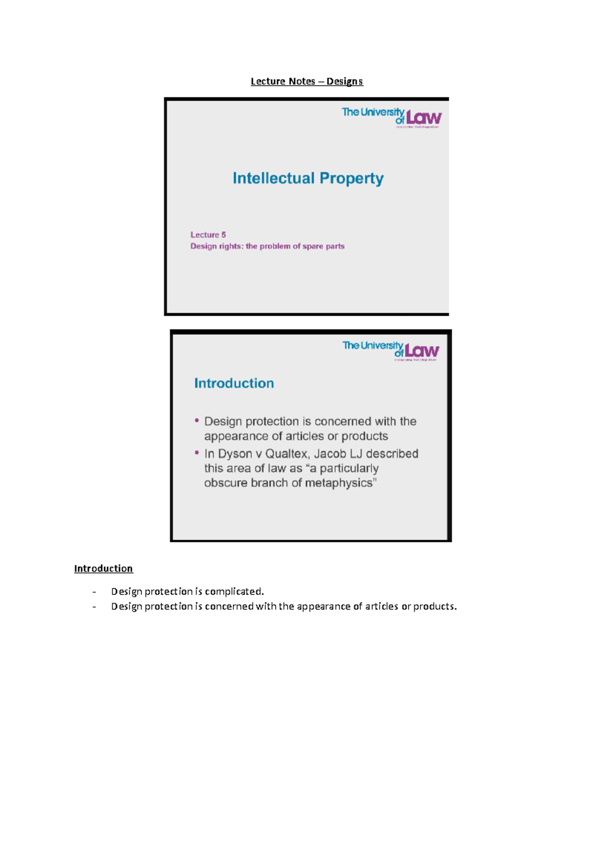 2. Lecture Notes - DESIGNS - Lecture Notes – Designs Introduction ...