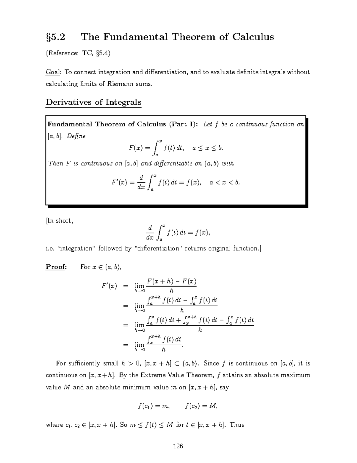 MA1102R 09chap5pt2 - Calculus - §5 The Fundamental Theorem of Calculus (Reference: TC,§5) Goal ...
