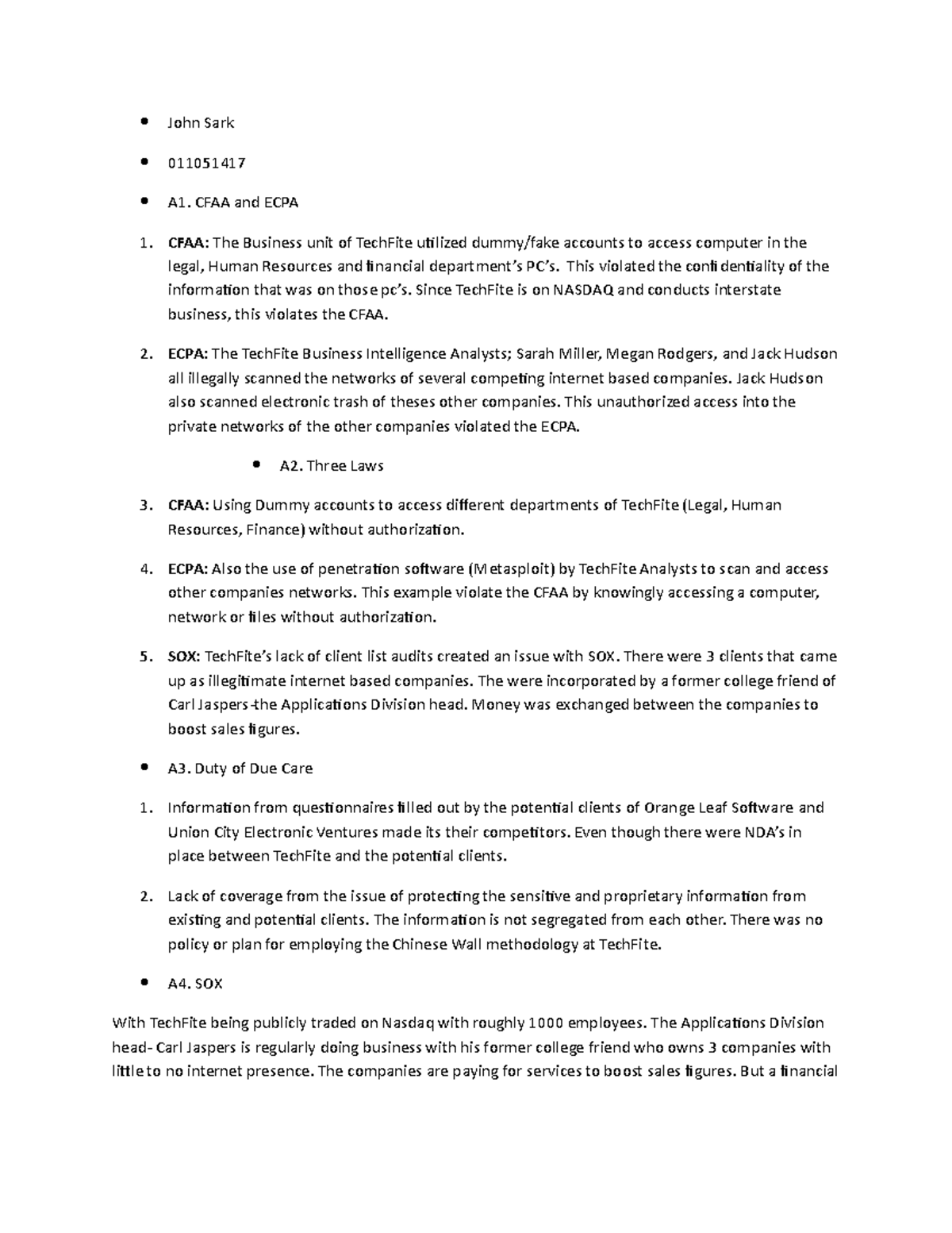 Task-1 C841 - Summary Legal Issues in Information Security - John Sark ...