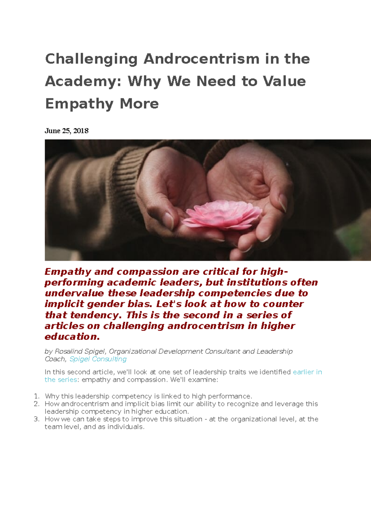 Challenging Androcentrism in the Academy - Let's look at how to counter ...